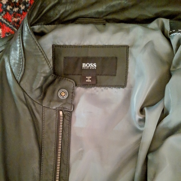 Hugo Boss | Jackets & Coats | Hugo Boss Gismo Black Lambskin Leather ...